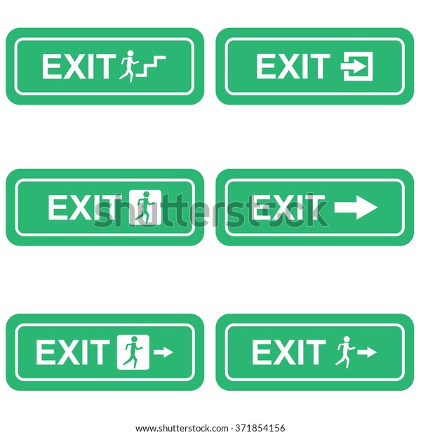 Green Emergency Exit Sign Symbol Vector Stock Vector (Royalty Free ...