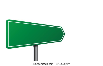 Green Empty Road Sign Direction Traffic Stock Vector (Royalty Free ...