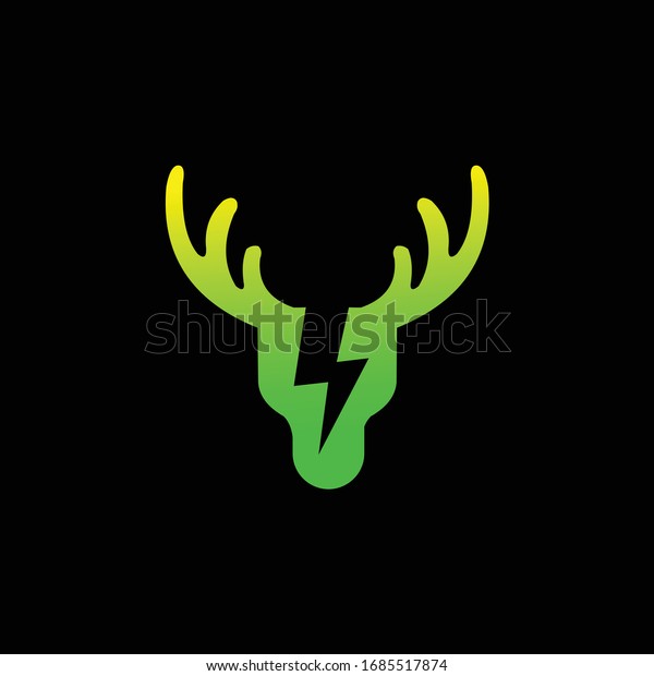 Green Energy Logo Deer Logo Design Stock Vector (Royalty Free) 1685517874
