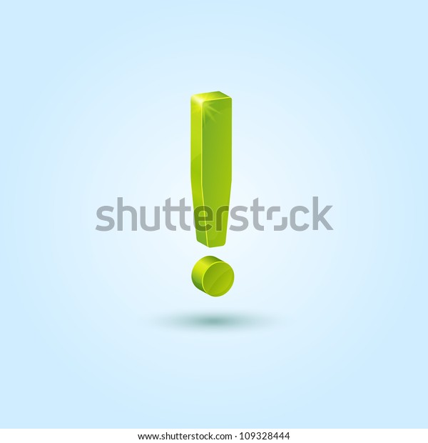 Green Exclamation Mark Symbol Isolated On Stock Vector (Royalty Free ...