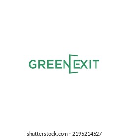 Green Exit Door Logoemergency Exit Design Stock Vector (Royalty Free ...