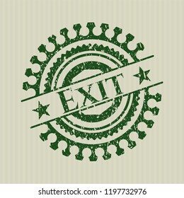 Green Exit Rubber Stamp Grunge Texture Stock Vector (Royalty Free ...