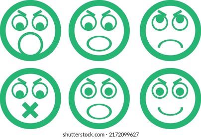 Green Face Emoticon Vector Art Stock Vector (Royalty Free) 2172099627 ...