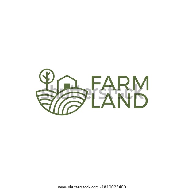 Green Farm Land Logo Vector Stock Vector (Royalty Free) 1810023400 ...