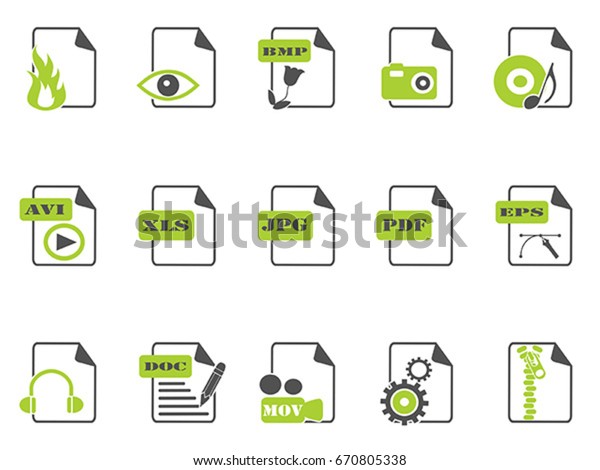 Green Files Icon Set Stock Vector (Royalty Free) 670805338 | Shutterstock