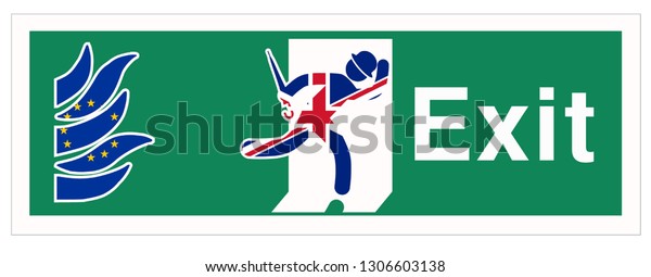 Green Fire Emergency Exit Sign Adapted Stock Vector (Royalty Free ...