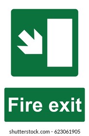 Green Fire Evacuation Sign Isolated On Stock Vector (Royalty Free ...