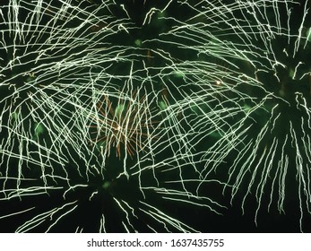 Green Fireworks Vector Black Background Stock Vector (Royalty Free ...