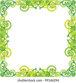 Green Floral Frame Swirls Stock Vector (Royalty Free) 99146294 ...