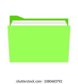 Green Folder Icon On White Background 스톡 벡터(로열티 프리) 1080683792 ...