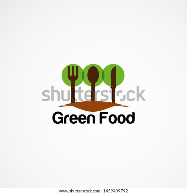 Green Food Logo Designs Icon Element Stock Vector (Royalty Free ...