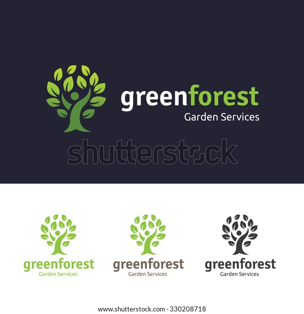 Green Forest Tree Logo Template Stock Vector (Royalty Free) 330208718