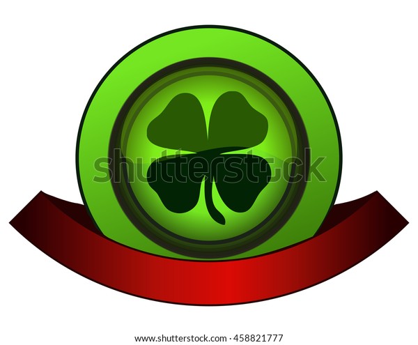 Green Four Leaf Clover Banner Vector Stock Vector (Royalty Free ...