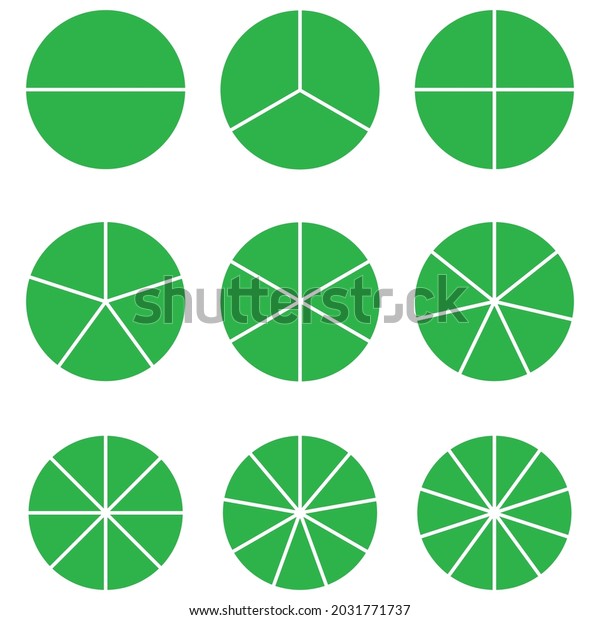 Green Fraction Circle Chart Mathematics Vector Stock Vector (Royalty ...