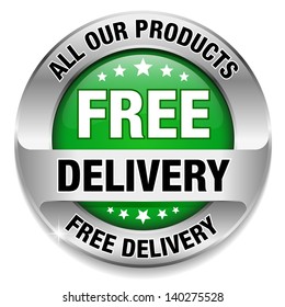 Green Free Delivery Button Stock Vector (Royalty Free) 140275528 ...