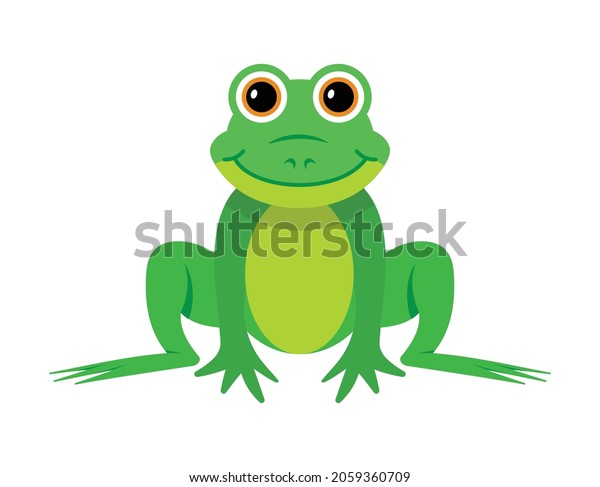 Green Frog Cyte Cartoon Style Vector Stock Vector (Royalty Free ...