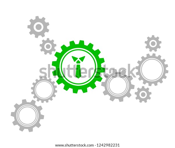 Green Gear Icon Necktie Stock Vector (Royalty Free) 1242982231