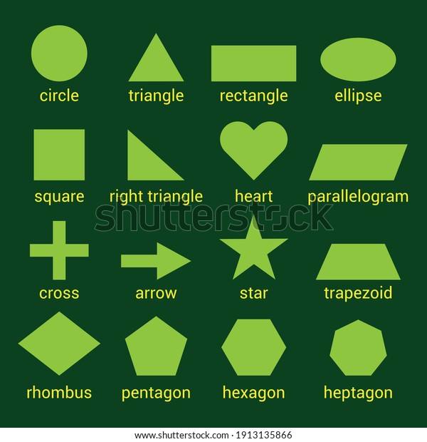 Green Geometric Shapes Isolated On White Stock Vector (Royalty Free ...