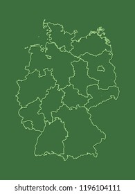 Green Germany Map Border Lines Different Stock Vector (Royalty Free ...