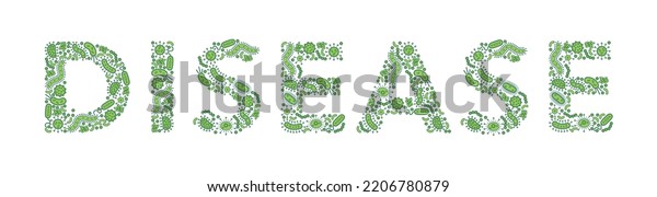 Green Germs Bacteria Spelling Word Disease Stock Vector (Royalty Free ...