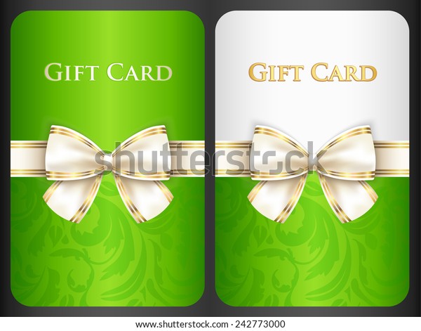 Green Gift Card Damask Ornament Cream Stock Vector (Royalty Free ...