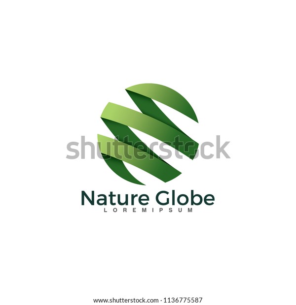 Green Globe Logo Design Sliced Ball Stock Vector (Royalty Free ...