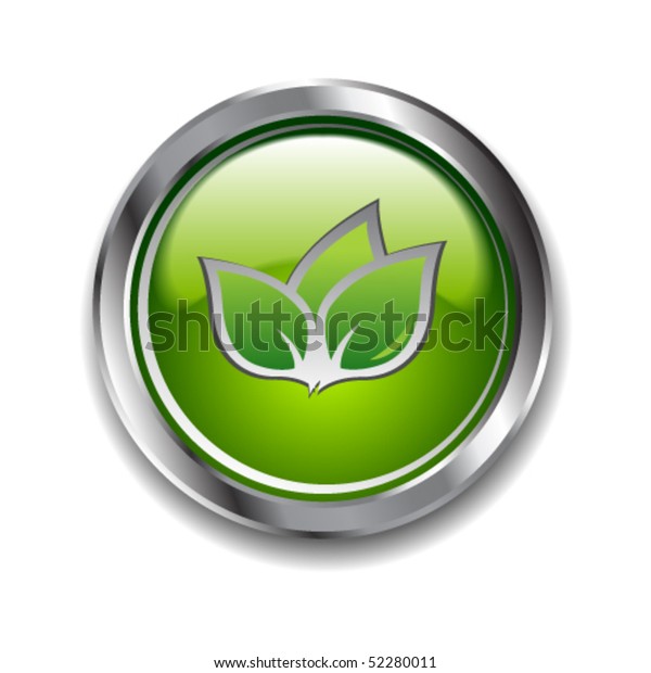 Green Glossy Ecological Button Stock Vector (Royalty Free) 52280011 ...