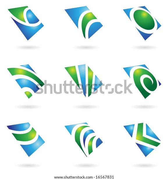 Green Glossy Logos Graphic Design Elements Stock Vector (Royalty Free ...
