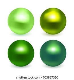 Green Glossy Sphere Collection Isolated On Stock Vector (Royalty Free ...