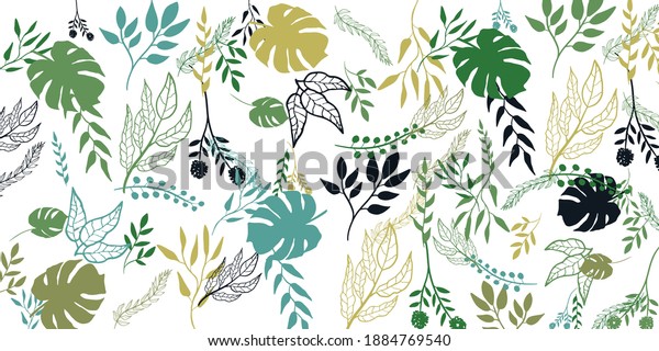 Green Gold Grey Floral Pattern Background Stock Vector (Royalty Free ...