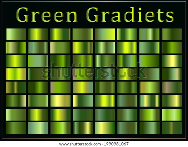 Green Gradients Big Set Nature Biology Stock Vector (Royalty Free ...
