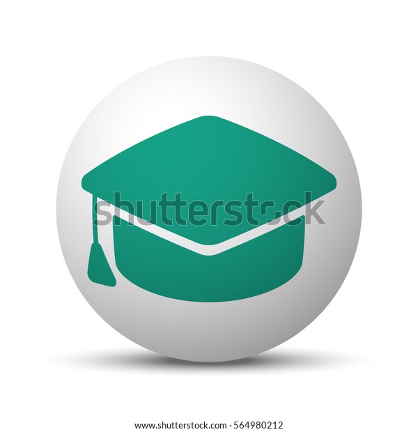 Green Graduation Cap Icon On White Stock Vector (Royalty Free) 564980212
