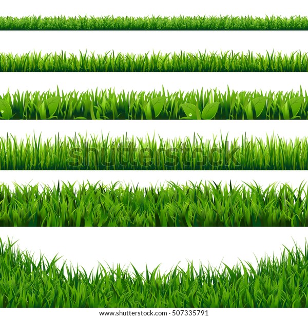 Gran conjunto de bordes verdes, ilustración: vector de stock (libre de ...