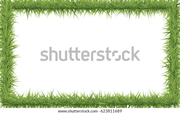 Green Grass Field Background Frame Grass Stock Vector (Royalty Free ...