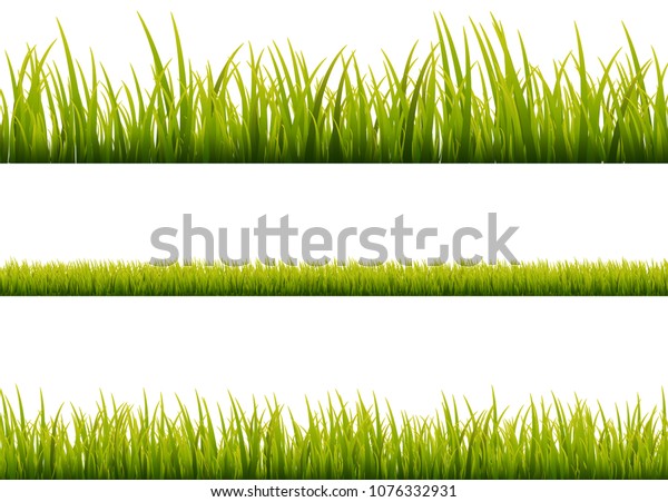 Green Grass Meadow Border Vector Pattern Stock Vector Royalty Free 1076332931