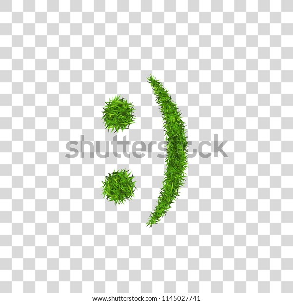 Green Grass Smile 3d Smiley Grassy Stock Vector (Royalty Free) 1145027741