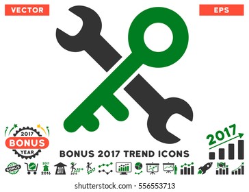Green Gray Key Tools Pictogram Bonus Stock Vector (Royalty Free ...