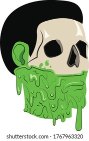 Green Half Melted Skull Head Stock Vector (Royalty Free) 1767963320 ...