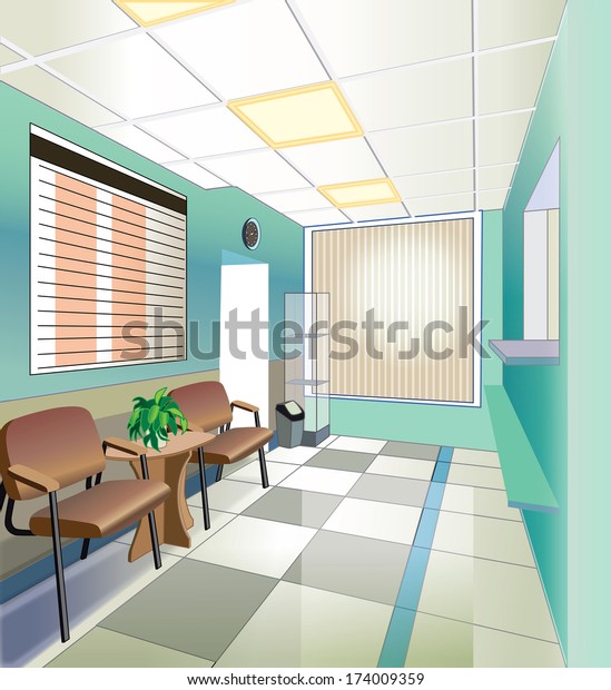 Green Hall Hospital Vector Illustration Stock Vector (Royalty Free ...