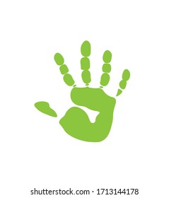 Green Hand Print Vector Illustration Stock Vector (Royalty Free ...
