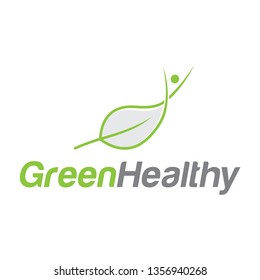 Green Healthy Logo Stock Vector (Royalty Free) 1356940268