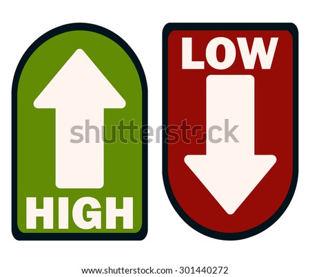 Green High Red Low Arrow Signs Stock Vector (Royalty Free) 301440272 ...