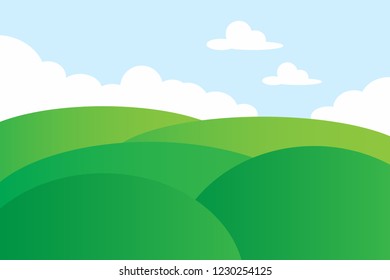 Green Hill Vector Cloud Vector Illustration Stock Vector (Royalty Free ...