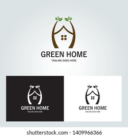 Green Home Logo Design Template Vector Stock Vector (Royalty Free ...
