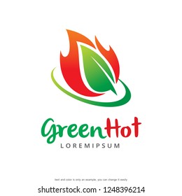 Green Hot Logo Template Design Vector Stock Vector (Royalty Free ...