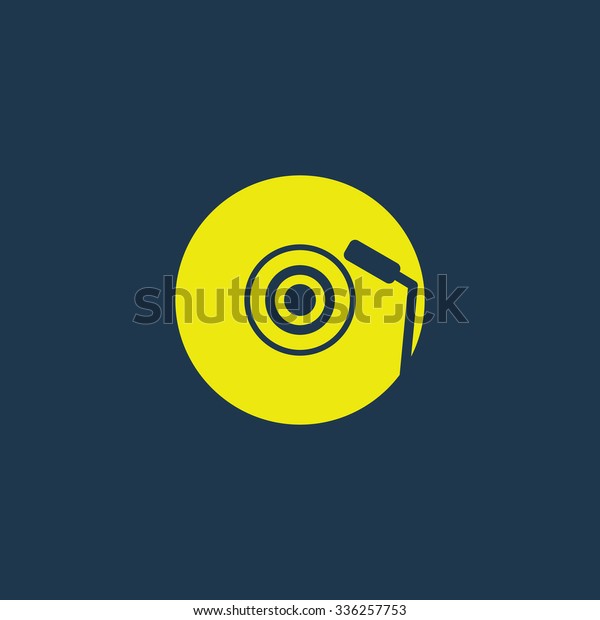 Image vectorielle de stock de Green Icon Dj On Dark Blue 336257753
