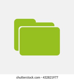 Vektor Stok Green Folder Icon On White (Tanpa Royalti) 126033479 ...