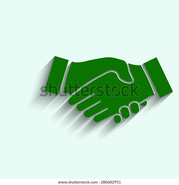 Green Icon Handshake Background Business Finance Stock Vector (Royalty ...