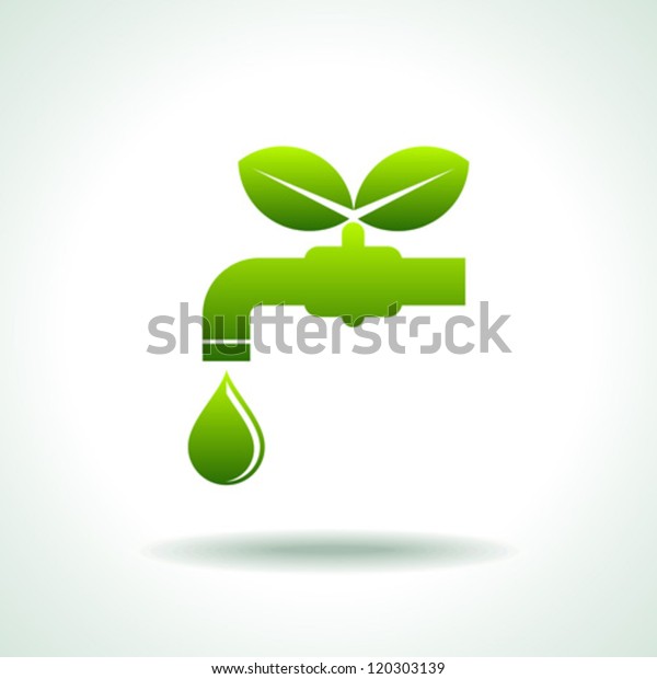 Green Icon Save Environment Water Concept Stock Vector (Royalty Free ...
