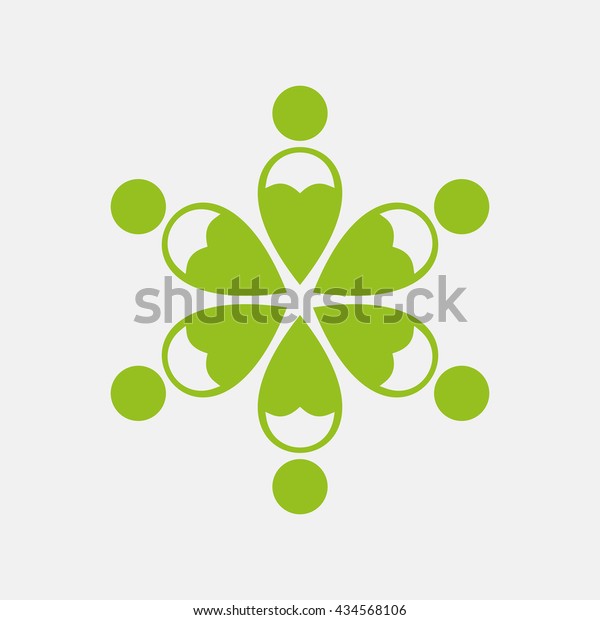 Green Icon Team On Light Gray Stock Vector (Royalty Free) 434568106 ...